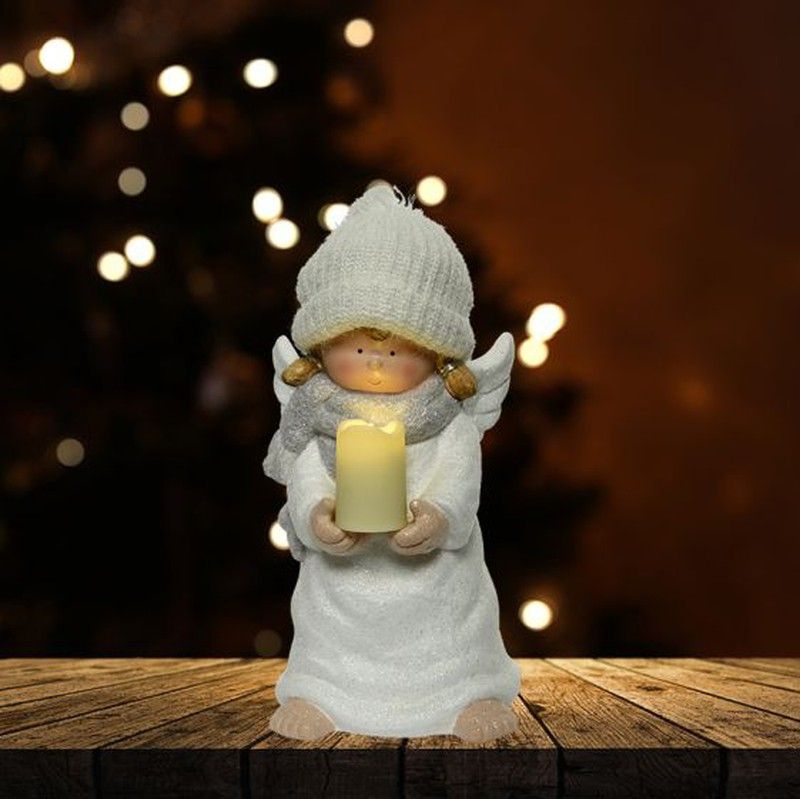 Figura de ángel con vela led bo indoor 521820 Gual Home Garden — GUAL ...
